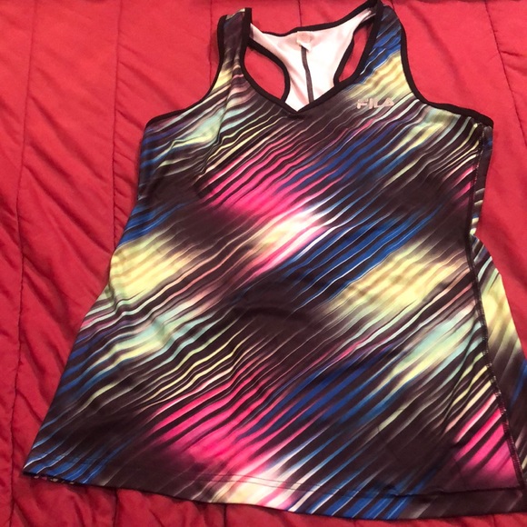 Fila | Tops | Fila Sport L Blackmulti Colored Racerback Long Tank ...